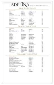 Menu - Adelina in Detroit